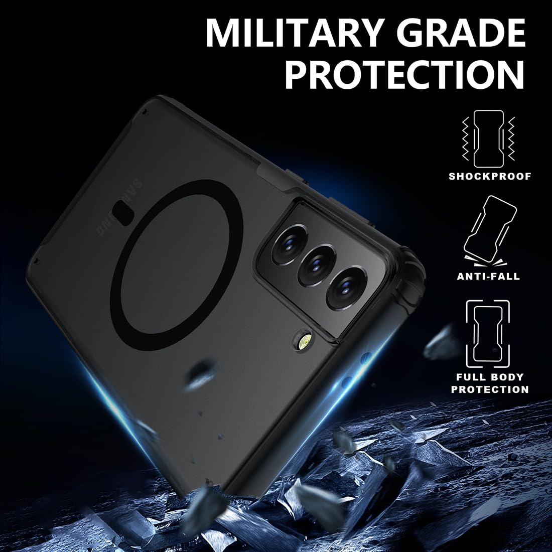 TIANNIUKE Magnetic Case for Samsung Galaxy S21 5G, Translucent Matte Anti-Fingerprint,Compatible with MagSafe,Slim Fit Shockproof Protective Phone Case for Galaxy S21 Case