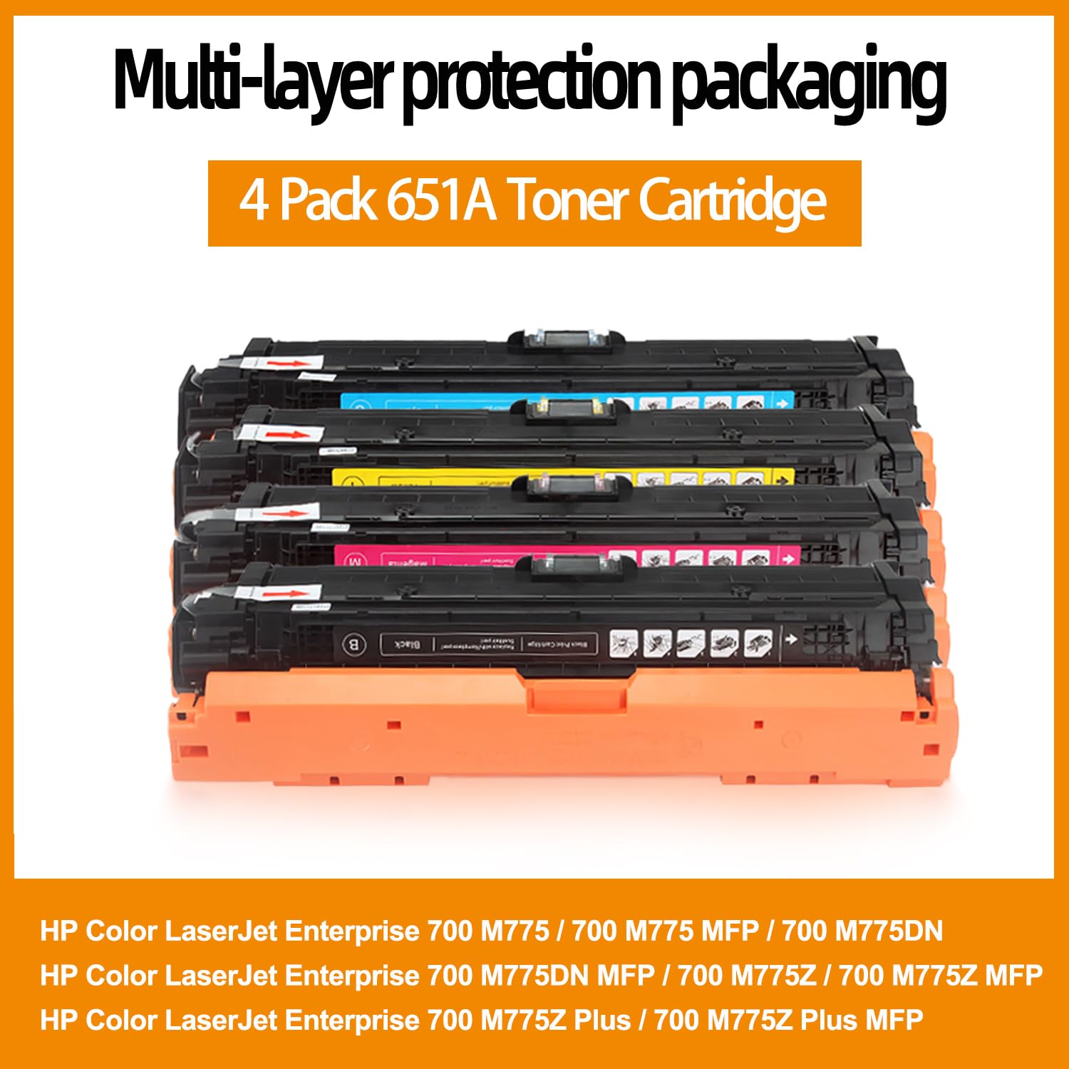 kooway Compatible Toner Cartridge Replacement for HP 651A CE340A CE341A CE342A CE343A for HP Color Laserjet Enterprise 700 M775 M775DN M775Z M775Z Plus MFP Printer (651A 4 Pack)