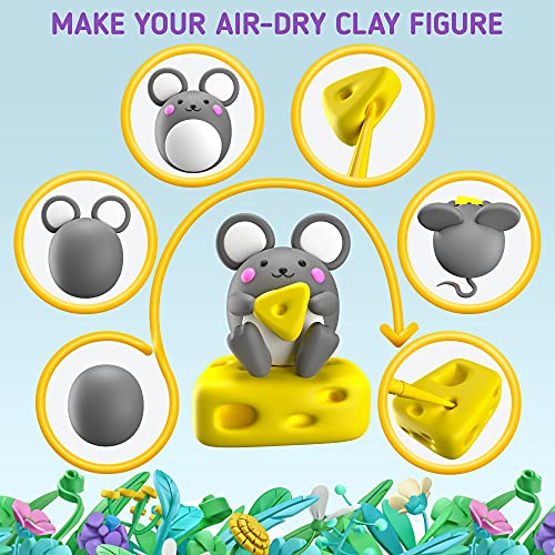 Air Dry Clay 24 Colors, Soft & Ultra Light, Modeling Clay for Kids with Accessories, Tools and Tutorials
