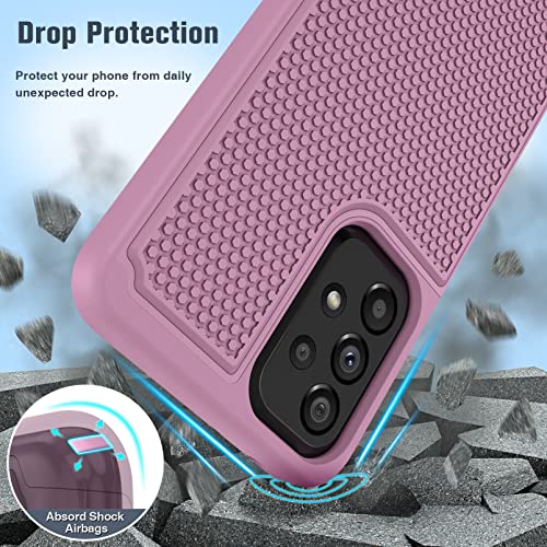 BNIUT for Samsung Galaxy A53 5G (Samsung A53 5G UW) Case: Dual Layer Protective Heavy Duty Cell Phone Cover Shockproof Rugged with Non Slip Textured - Military Protection - 6.5inch (Raspberry Pink)