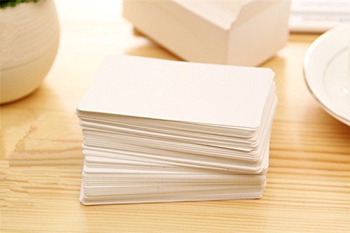 Fecedy 100pcs Blank Kraft Paper Card Word Card Message Card DIY Gift Card (White)