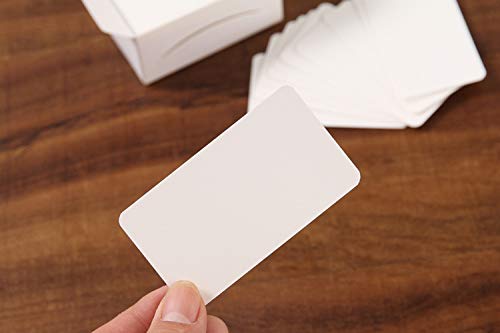 Fecedy 100pcs Blank Kraft Paper Card Word Card Message Card DIY Gift Card (White)