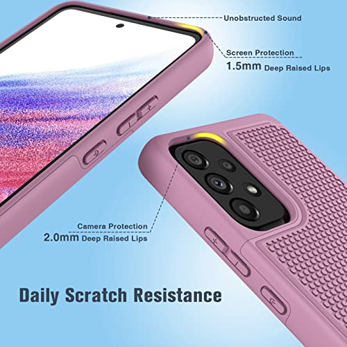BNIUT for Samsung Galaxy A53 5G (Samsung A53 5G UW) Case: Dual Layer Protective Heavy Duty Cell Phone Cover Shockproof Rugged with Non Slip Textured - Military Protection - 6.5inch (Raspberry Pink)