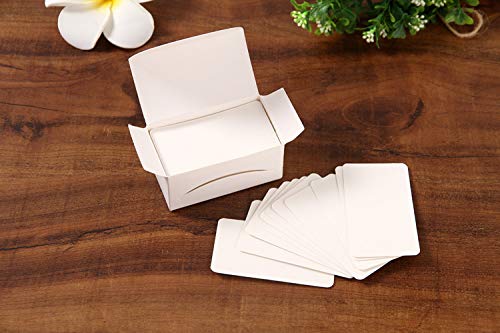 Fecedy 100pcs Blank Kraft Paper Card Word Card Message Card DIY Gift Card (White)