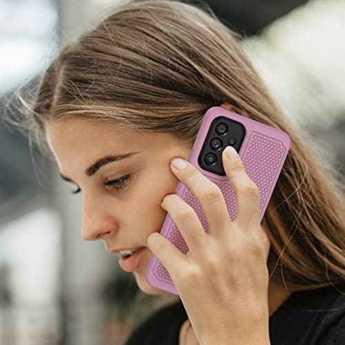 BNIUT for Samsung Galaxy A53 5G (Samsung A53 5G UW) Case: Dual Layer Protective Heavy Duty Cell Phone Cover Shockproof Rugged with Non Slip Textured - Military Protection - 6.5inch (Raspberry Pink)