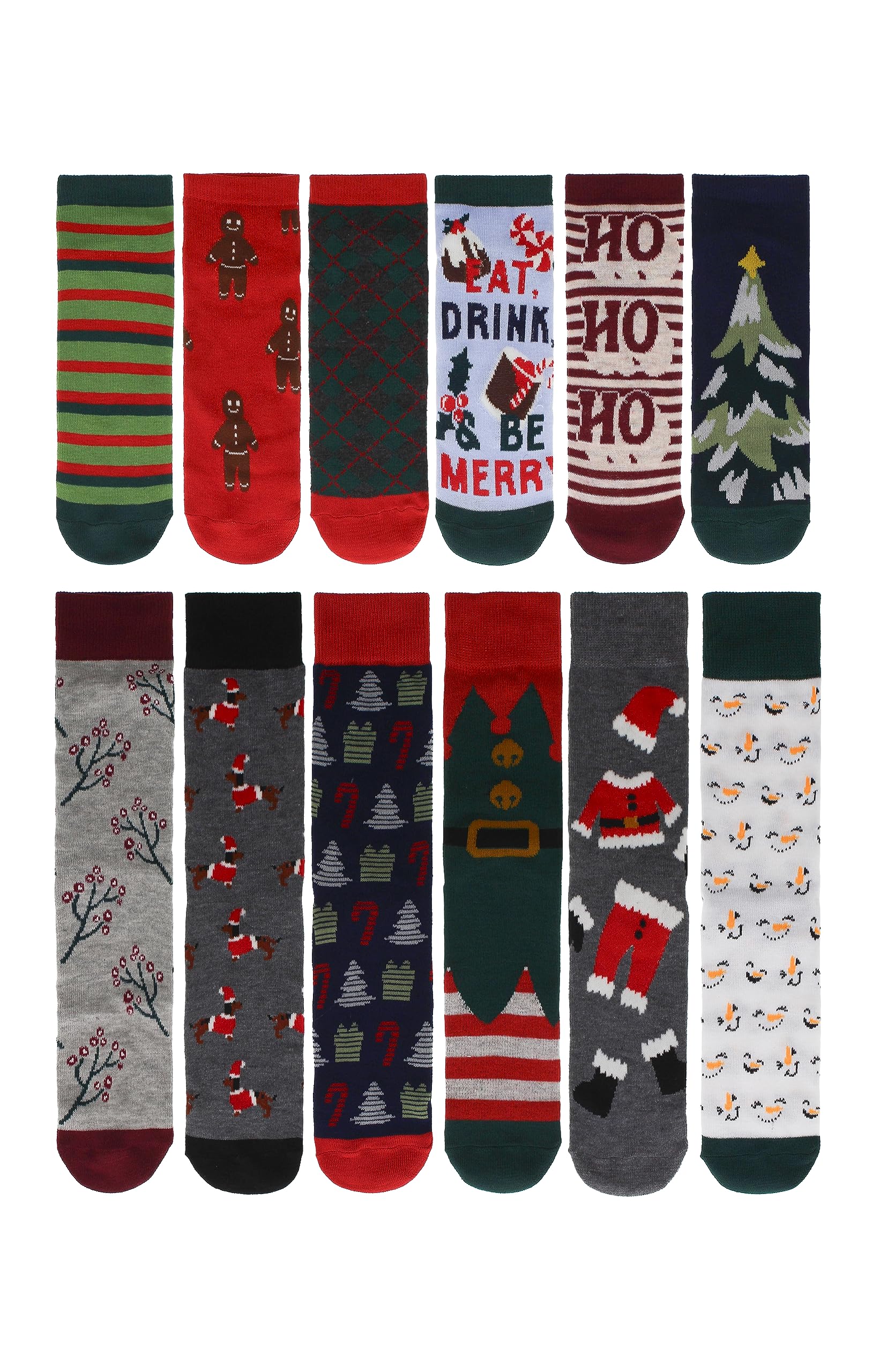 Gertex Men's 12 Days of Socks Holiday Christmas Advent Calendar Gift Box