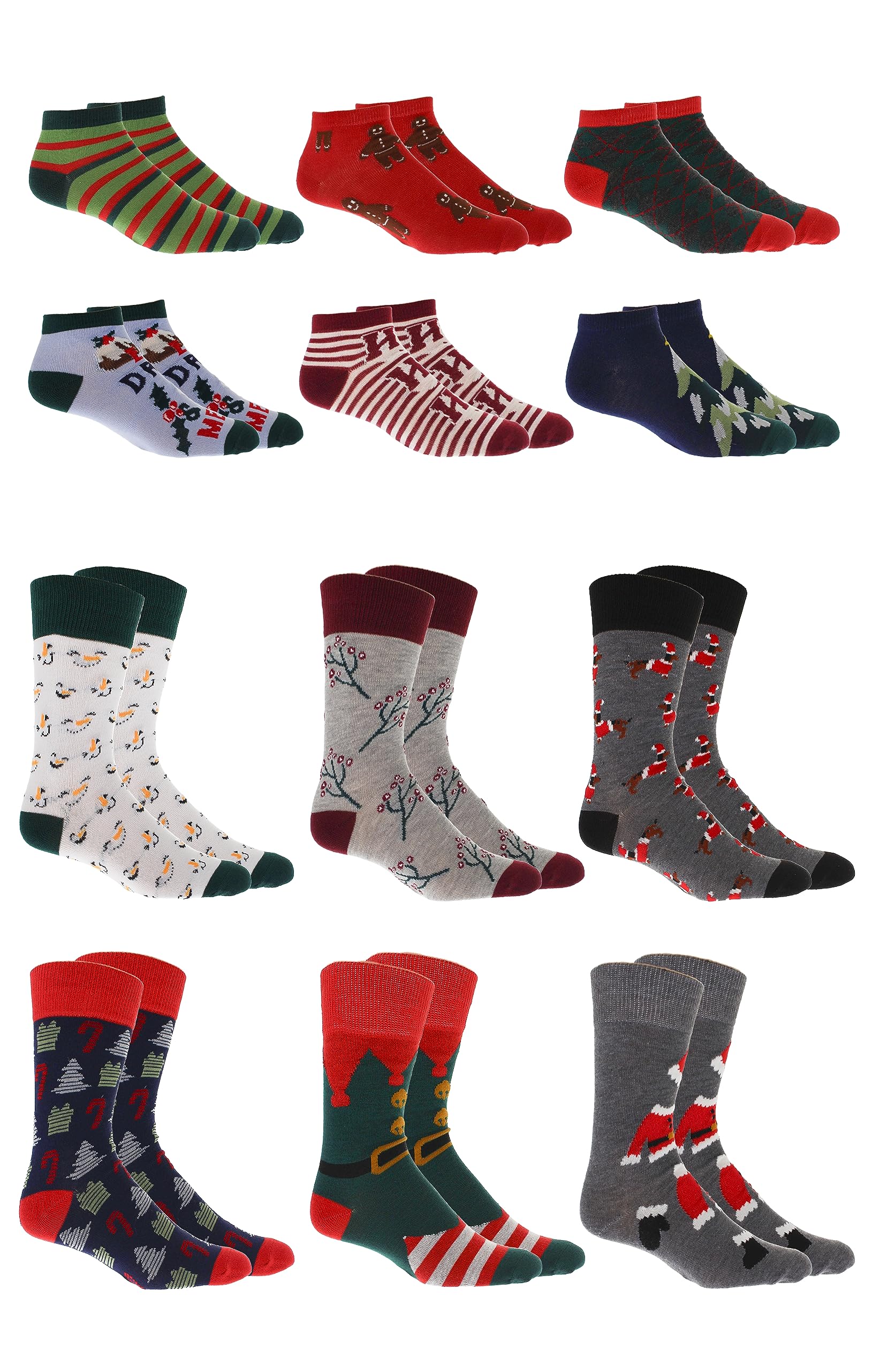 Gertex Men's 12 Days of Socks Holiday Christmas Advent Calendar Gift Box