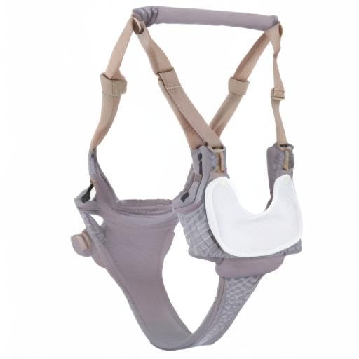 Baby Walking Harnesses, Handheld Kids Walk Helper Lightweight Adjustable Detachable Crotch Pad Handheld Toddler Walk Assistant Belt for 8β24M Webbing, Mesh Material(Monsoon Grey-Profile Mesh)