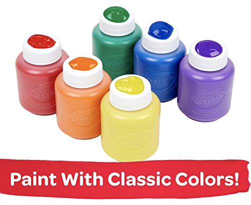 Crayola Washable Kids Paint, 6 Count, Kids At Home Activities, Painting Supplies, Gift, Assorted