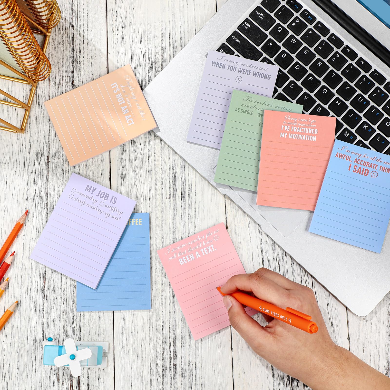 Funny Notepads with Sayings Sticky Funny Office Supplies to Do List Funny Work Assorted Notepad for Workers, 12 Designs, 3 x 3.93 Inch (Classic Style, 12 Packs,)