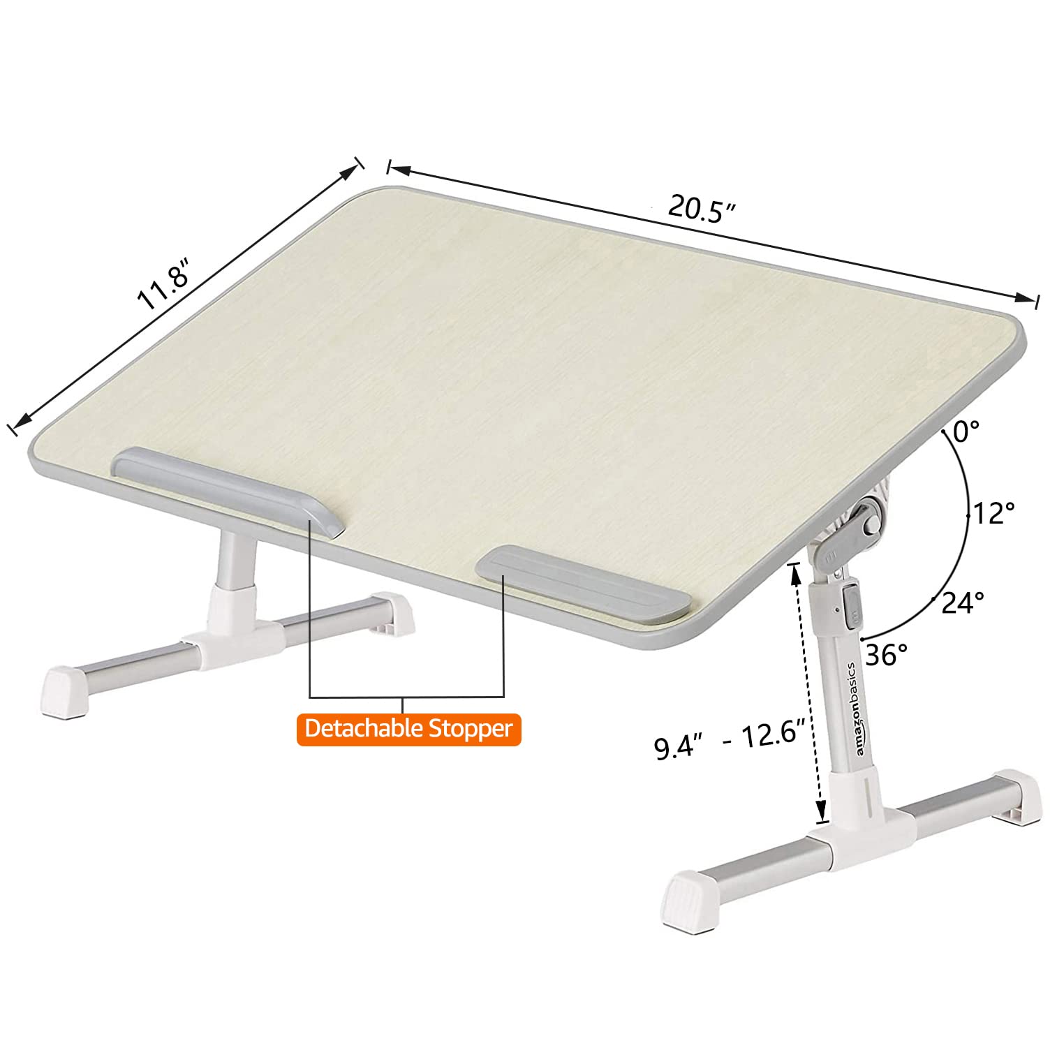 Amazon Basics Adjustable Laptop Tray Table - Lap Desk Fits up to 17-Inch Laptop - Medium