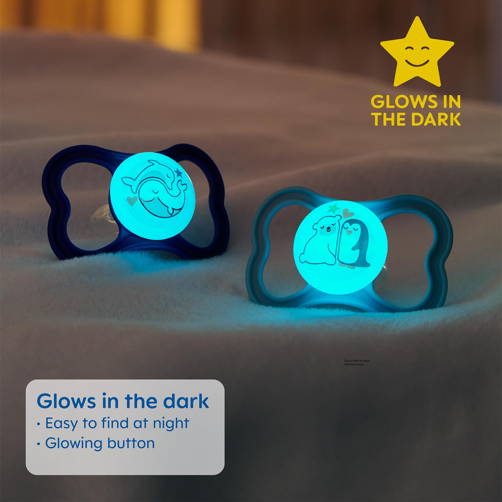 MAM Air Day & Night Baby Pacifier, for Sensitive Skin, Glows in The Dark, 3 Pack, 16+ Months, Boy,3 Count (Pack of 1)