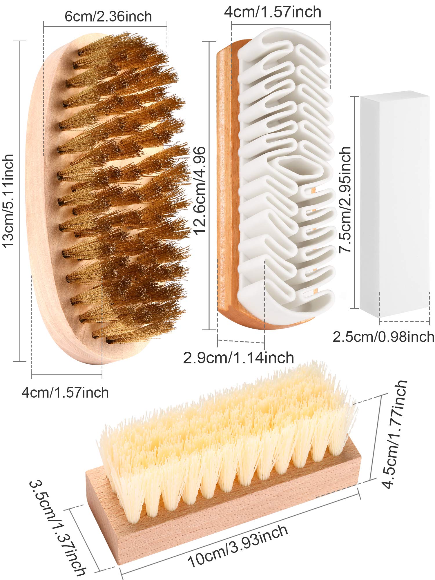 YoungJoy 4 Pcs Shoes Shine Dauber Suede Brush Nubuck Cleaner Crepe Applicators Suede Eraser Set(B)