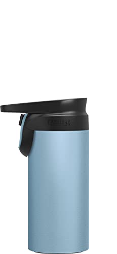 CamelBak Forge Flow Coffee & Travel Mug, Insulated Stainless Steel - Non-Slip Silicon Base - Easy One-Handed Operation - 12oz, Dusk Blue