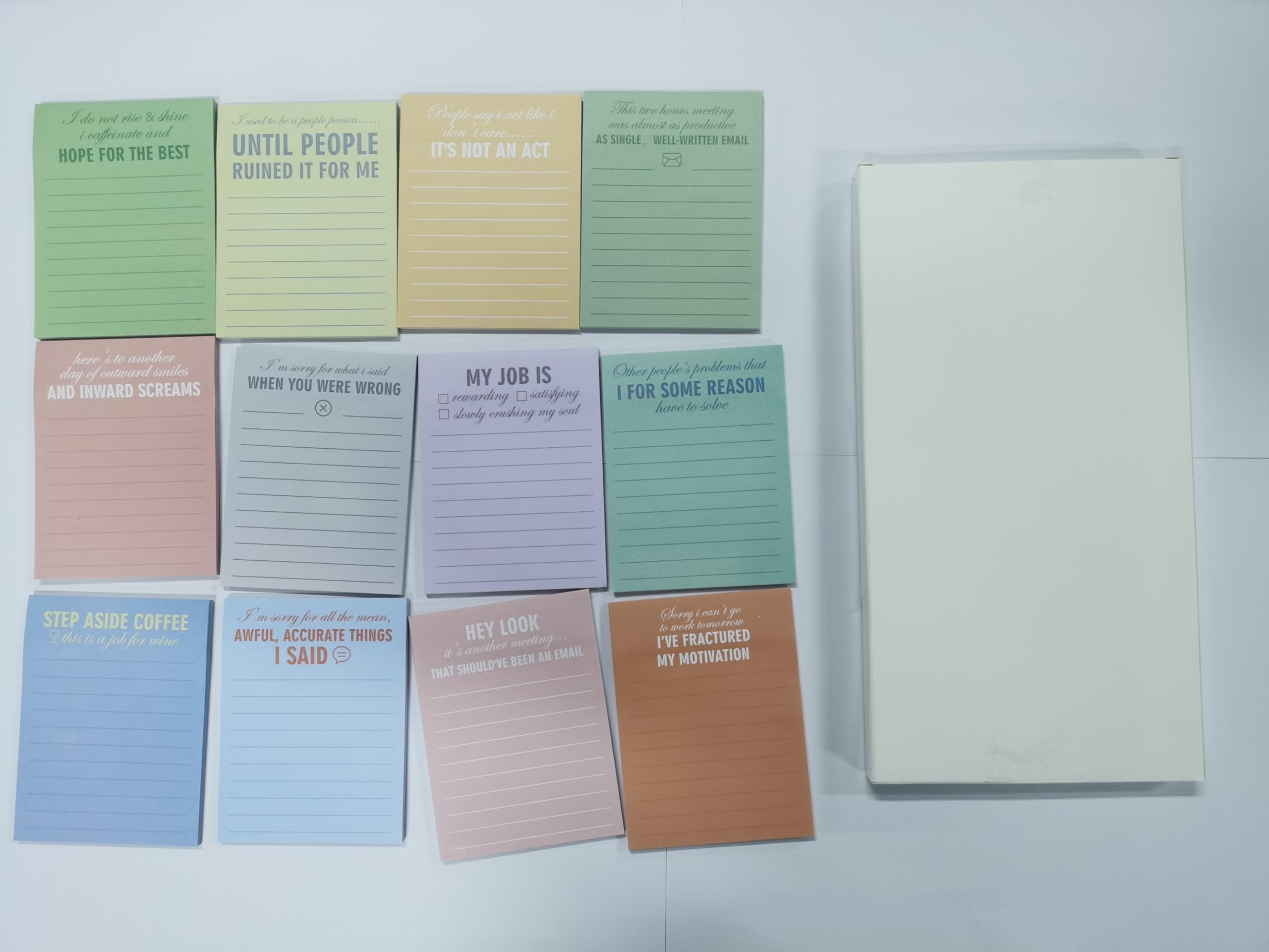 Funny Notepads with Sayings Sticky Funny Office Supplies to Do List Funny Work Assorted Notepad for Workers, 12 Designs, 3 x 3.93 Inch (Classic Style, 12 Packs,)