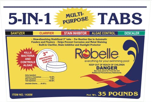 Robelle 1440M-K 5-in-1 3-Inch Multi-Purpose Swimming Pool Chlorine Tabs, 35-Pounds