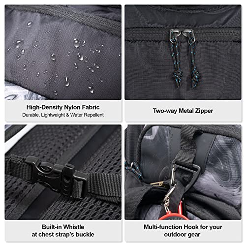 EVERFUN 18L Hydration Backpack with Free 2L Water Bladder BPA Free Lightweight Insulation Hiking Pack Tactical Backpack Women Men Hydration Day Rucksack for Cycling, Climbing, Camping, Hiking, Black