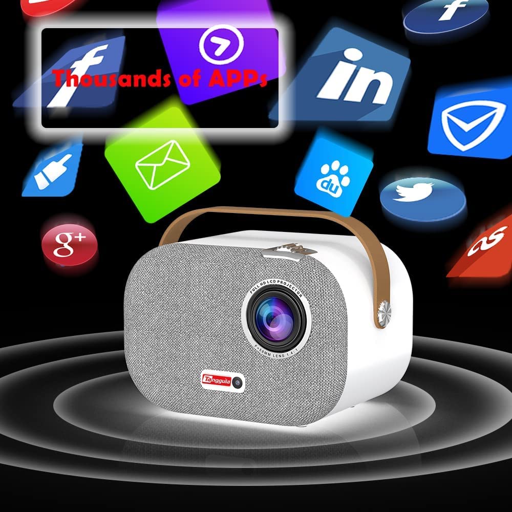 Tanggula Y1 Portable LED Projector | TV Box 2 in 1 | Real 1080P Full HD | Android 9.0 | 2GB+32GB Dual Band WiFi 2.4Ghz/5Ghz