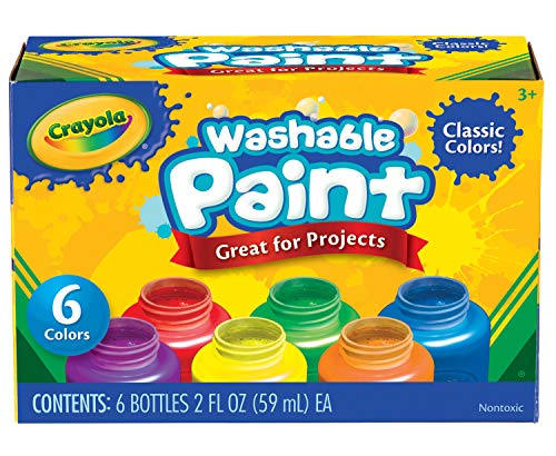 Crayola Washable Kids Paint, 6 Count, Kids At Home Activities, Painting Supplies, Gift, Assorted