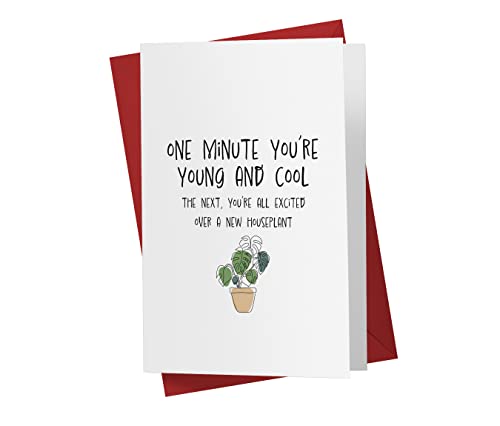 Funny Birthday Card For Men and Women, Single Large 5.5 x 8.5 Happy Birthday Card For Him Or Her, Birthday Card For Husband, Birthday Card For Brother - Birthday Card For Sister, Birthday Card For Son, Mom, Dad - Karto - Plants