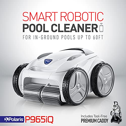 Polaris P965iQ Sport Robotic Pool Cleaner, Automatic Vacuum for InGround Pools up to 60ft, Smart App, WiFi, Amazon Alexa, 70ft Swivel Cable w/Strong Suction & Easy Access Filter Canister