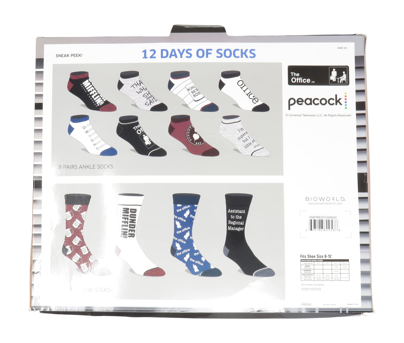 The Office 12 Days Of Socks Advent Calendar Set (Mens 6-12)