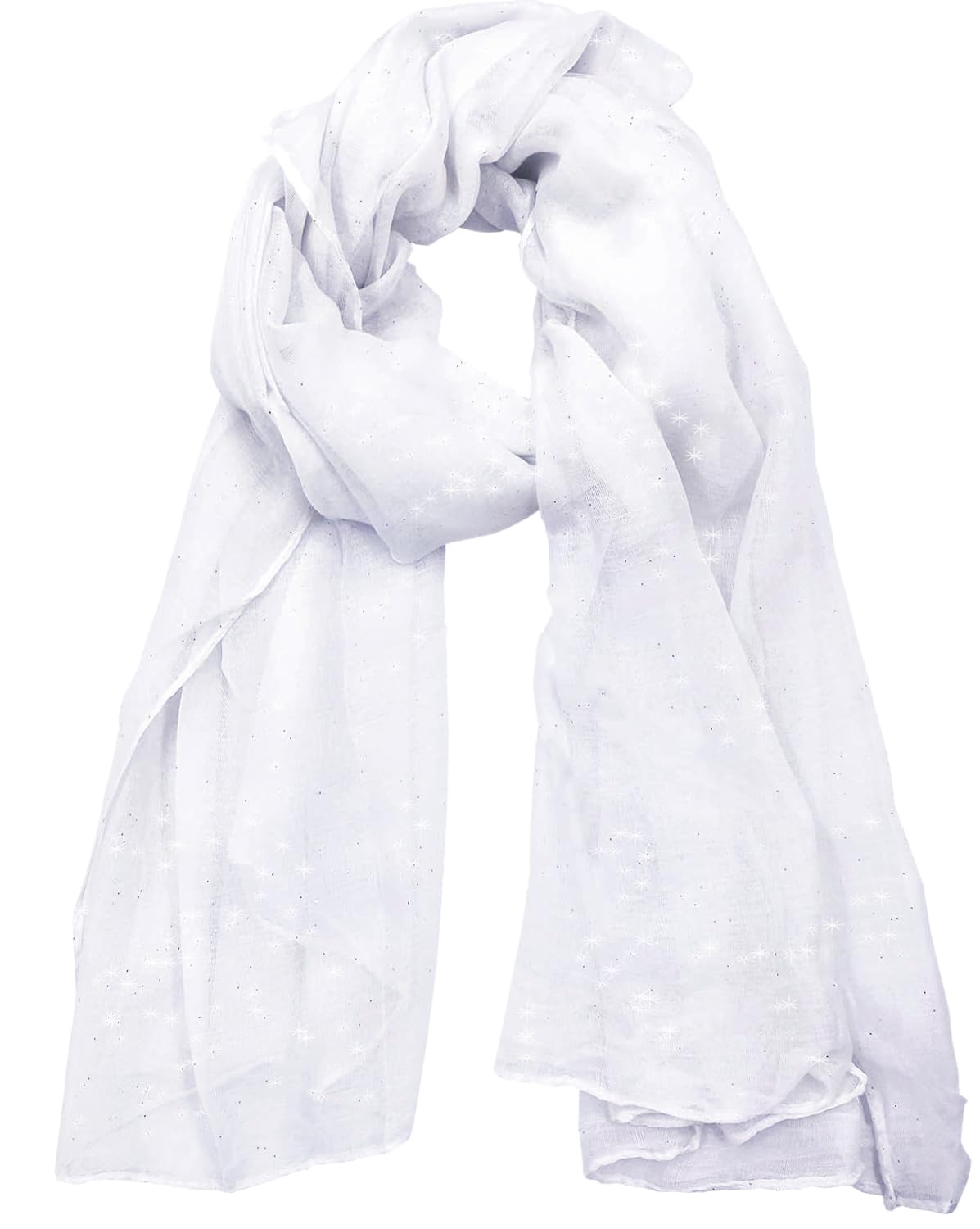 woogwin Women's Cotton Scarves Lady Light Soft Fashion Solid Scarf Wrap Shawl(Glitter White)