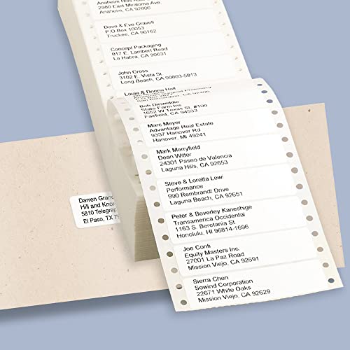 Avery Dot Matrix Printer Address Labels, 15/16" x 3 1/2", White, 5,000 Customizable Blank Labels (4013)