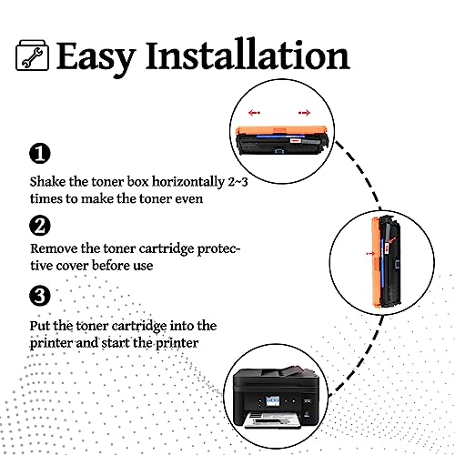 CE340A CE341A CE342A CE343A Toner Cartridge Replacement High Yield Compatible for HP Color Laserjet Enterprise 700 Color M775dn M775f M775z M775z+ Printers Cyan