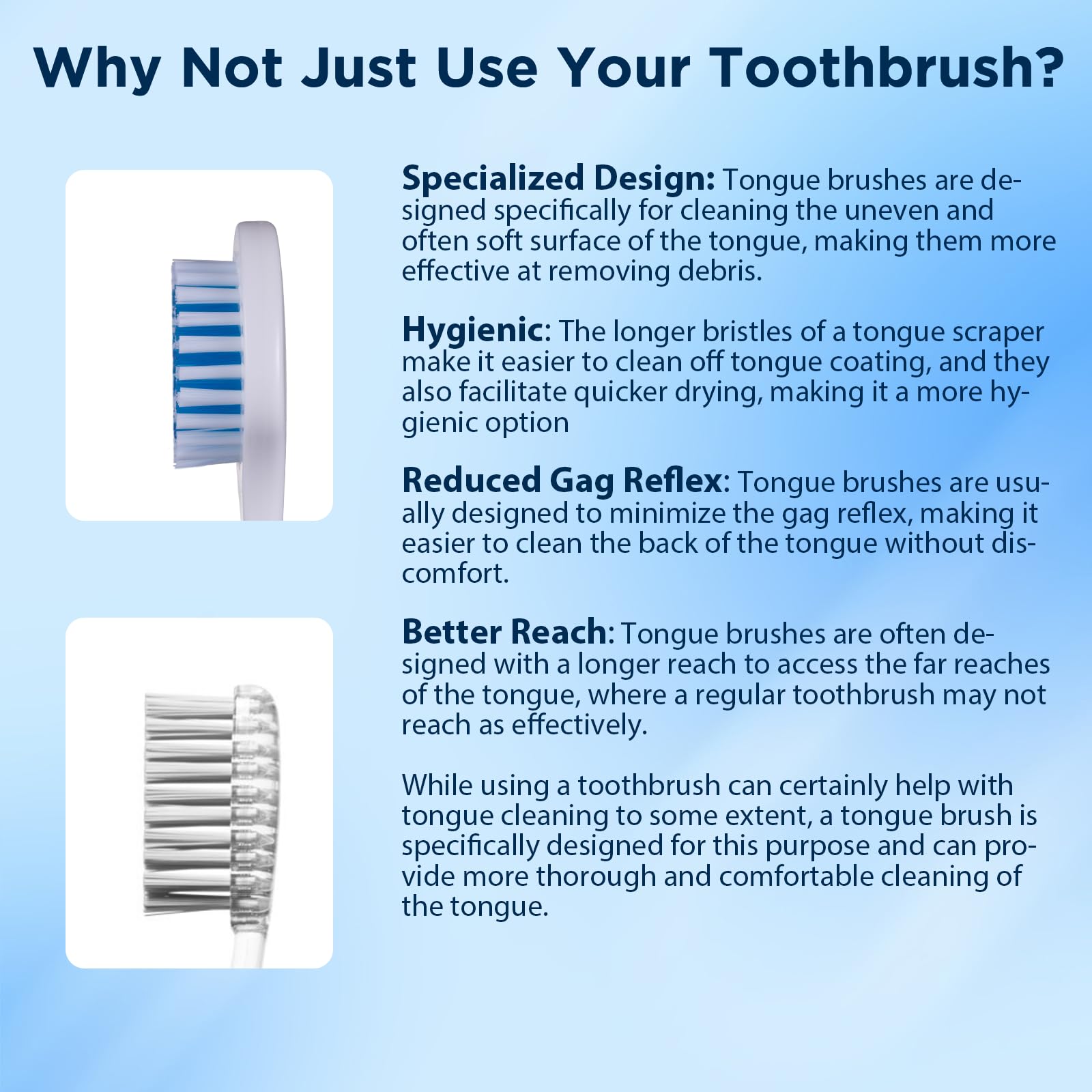 Frekare Tongue Brush (6 Pack), Tongue Cleaner for Adults & Kids, Oral Hygiene Essentials