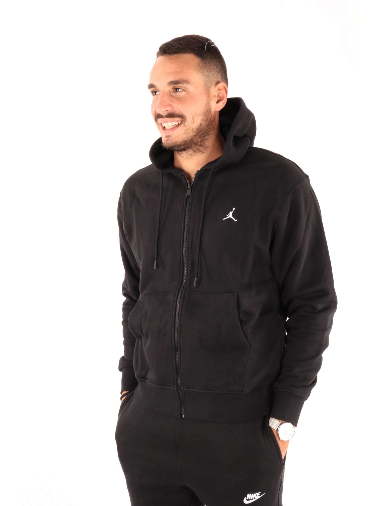 Jordan Men's Black Essential Fleece Full-Zip Hoodie (DQ7350 010) - L