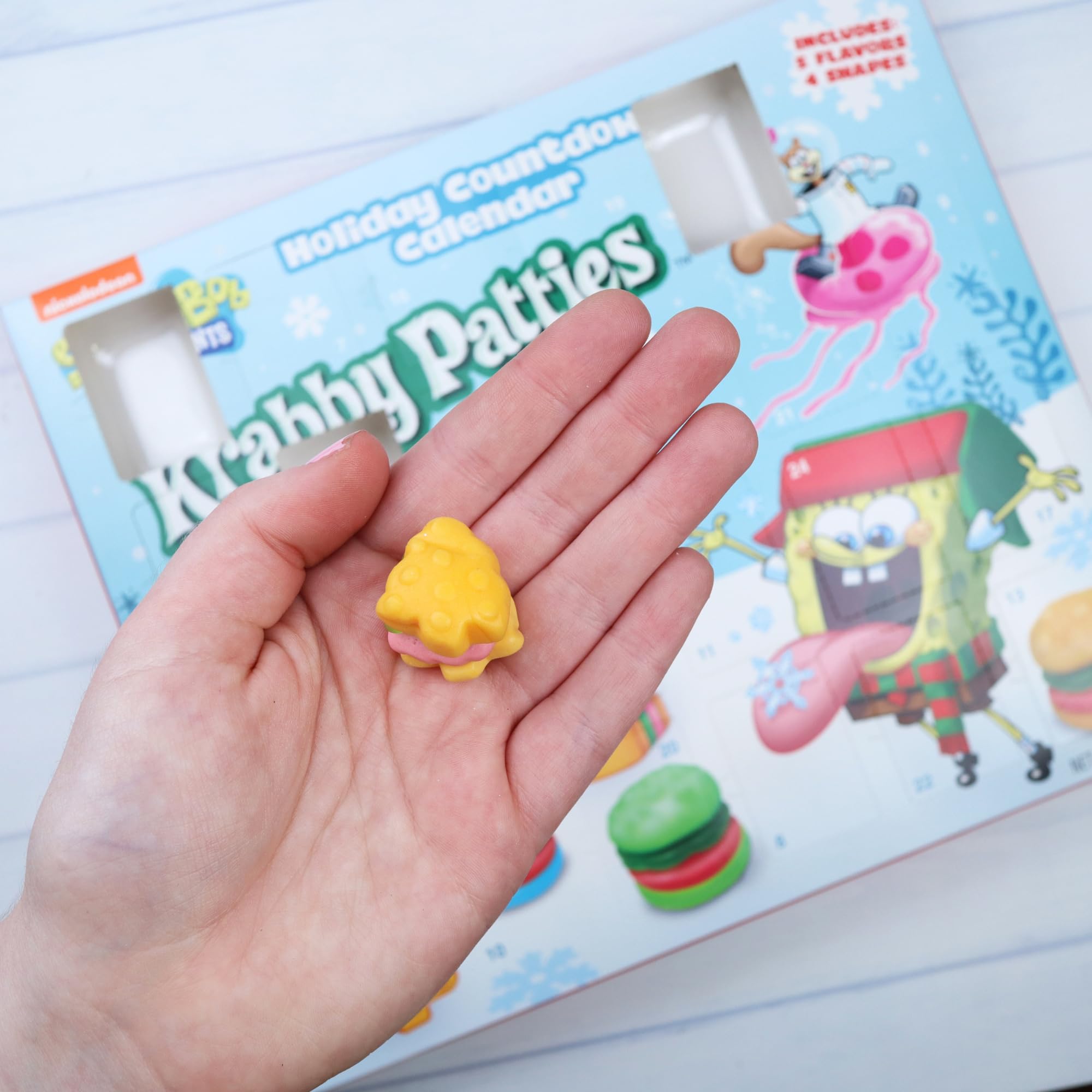 Frankford SpongeBob SquarePants Advent Calendar-24 Days of Krabby Patty Treats, Countdown to Christmas, 7.62 Ounces