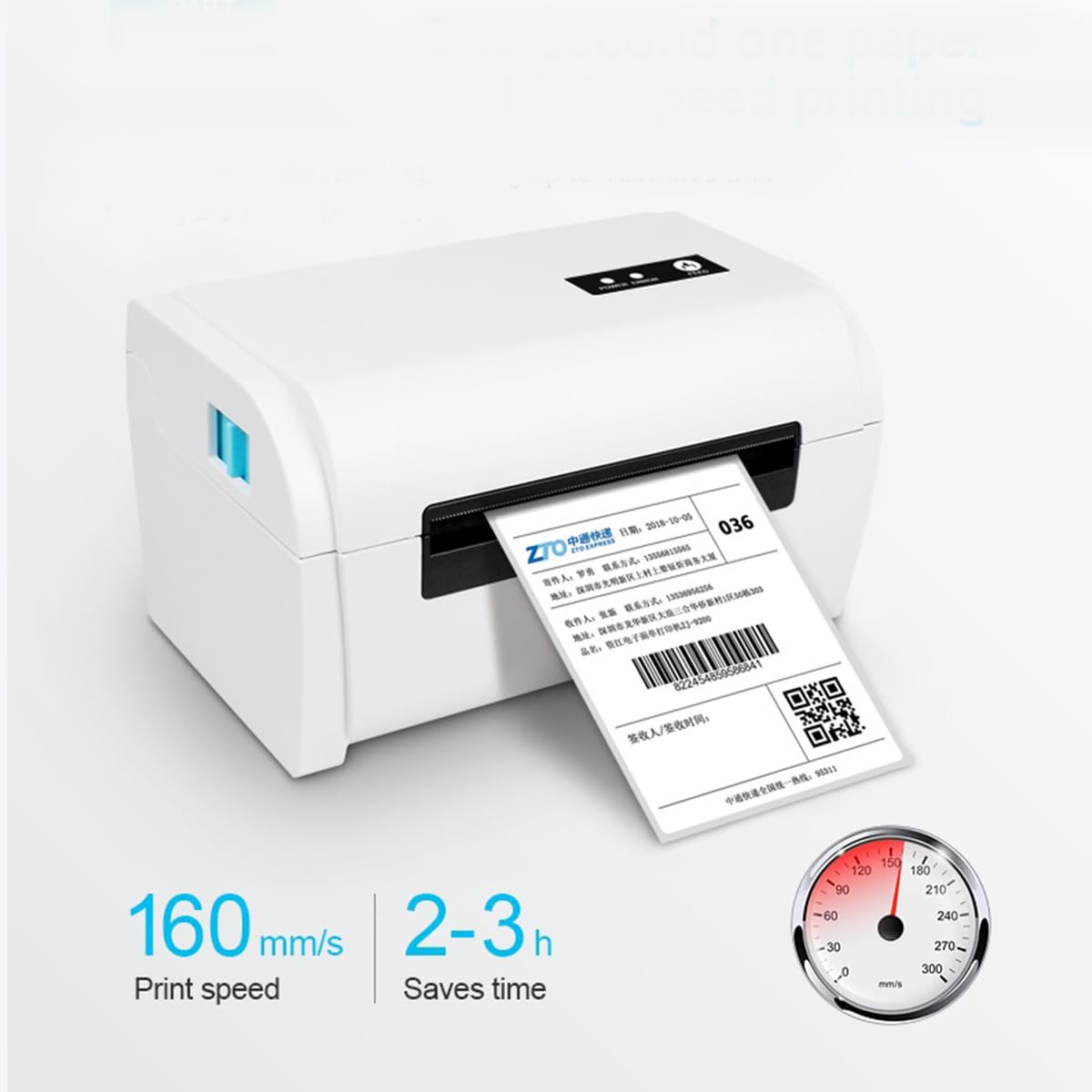with U Disk (Driver.Software, Video are in U Disk) Label Maker Printer Thermal Barcode Shipping Printer Bluetooth and USB 110mm 4X6 Shipping Sticker Label Printer 4 inch (USB+Bluetooth Port)