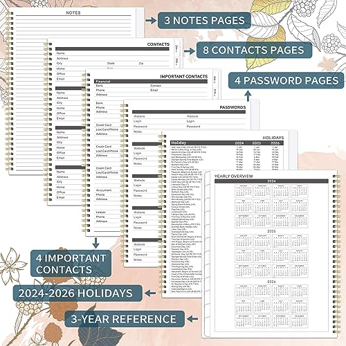 2024-2025 Monthly Planner - 18 Monthly Planner/Calendar 2024-2025, July 2024 - December 2025, 9" x 11", Monthly Tabs, Holidays, Back Pocket, Twin-Wire Binding, Note Pages, Thick Paper