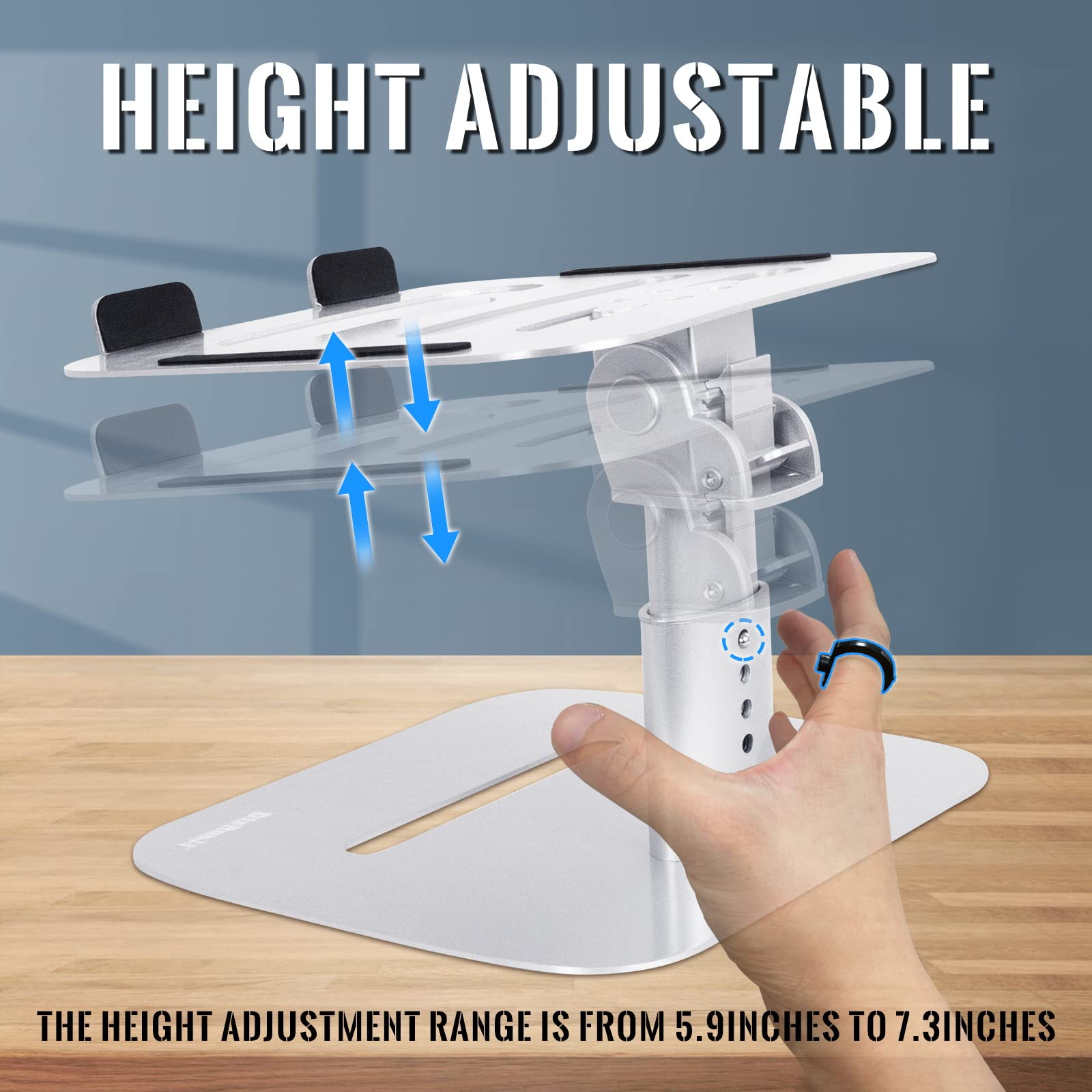 Laptop Stand for Desk ,Multi-Angle Stand with Unique Structure Design,More Stability, Adjustable Notebook Stand for Laptop up to 17 inches,Compatible for MacBook Pro/Air, Surface Laptop, etc.