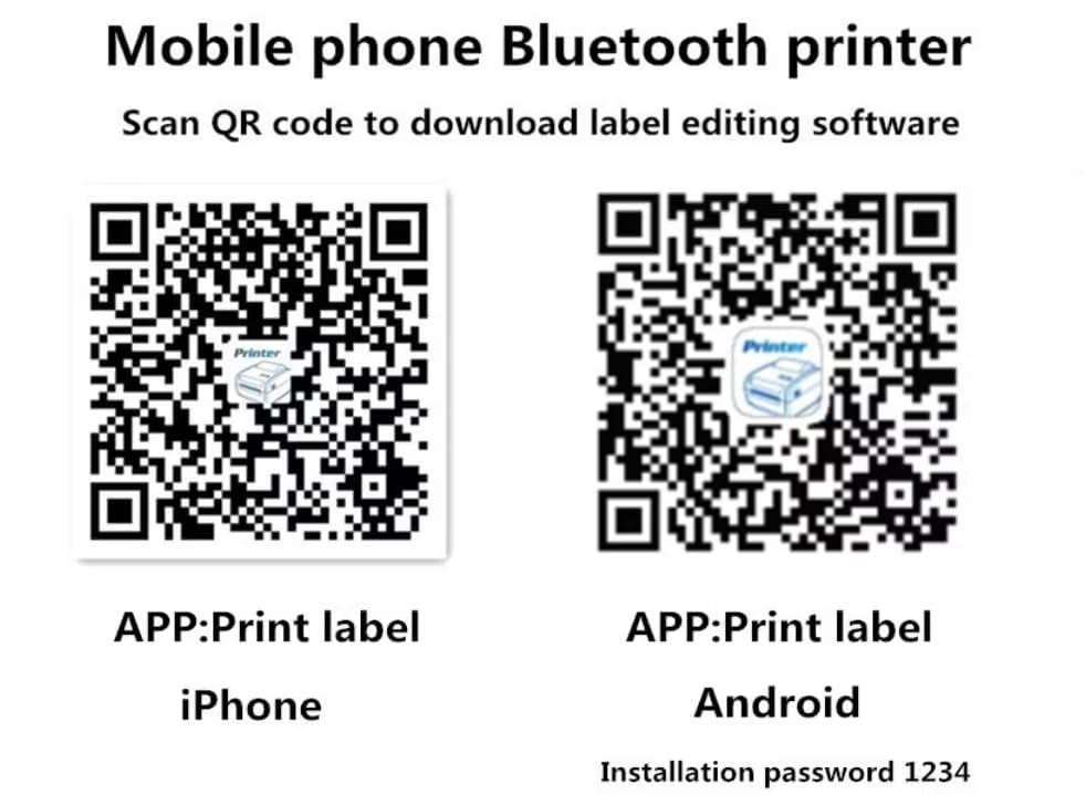 with U Disk (Driver.Software, Video are in U Disk) Label Maker Printer Thermal Barcode Shipping Printer Bluetooth and USB 110mm 4X6 Shipping Sticker Label Printer 4 inch (USB+Bluetooth Port)