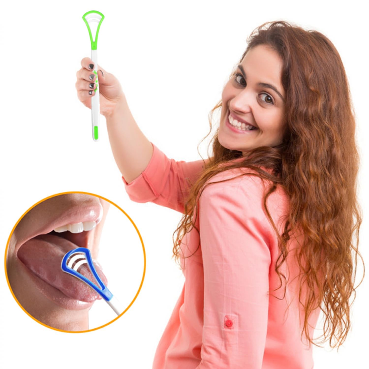 SenseYo Colorful 6 Pcs 100% BPA Free Tongue Scraper Cleaner Universal for Adults Kids for Reducing Bad Breath Keeping Oral Health