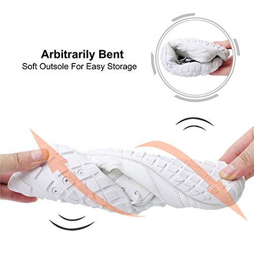 L-RUN Mens Breathable Beach Aqua Socks Quick Dry White M US (Women 12, Men 10)=EU43