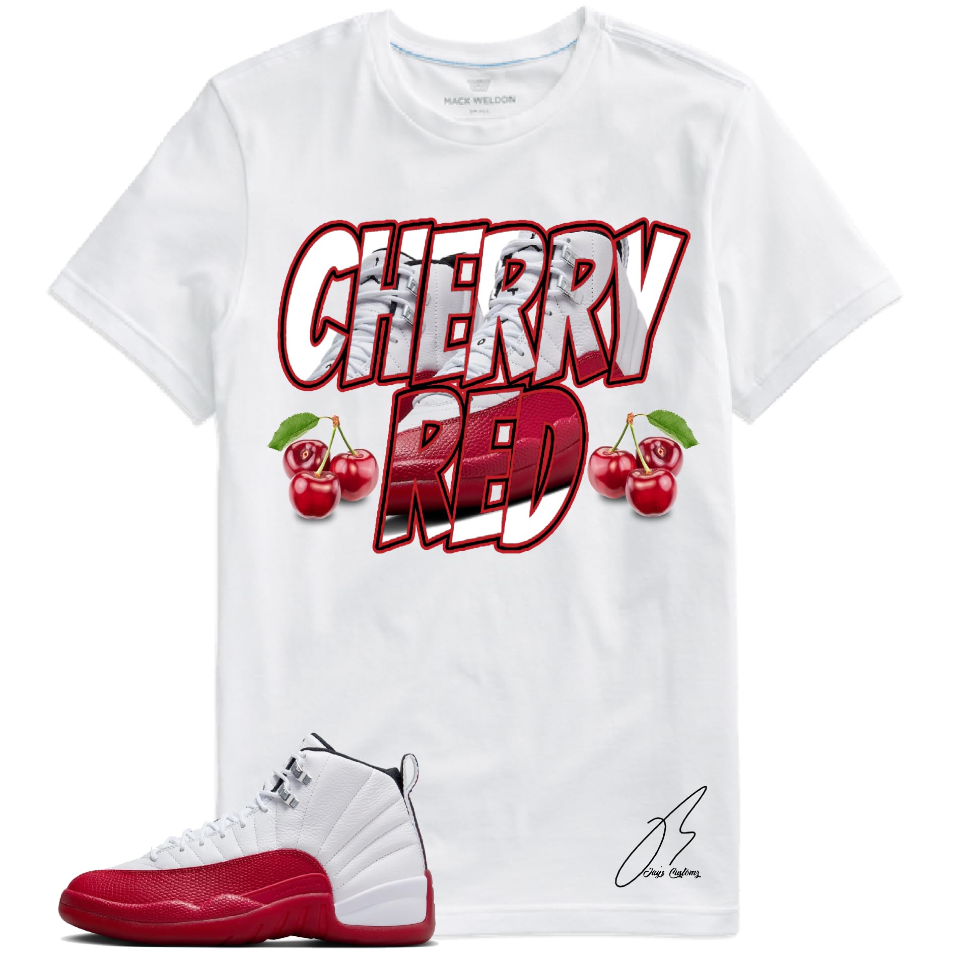 Shirt To Match Jordan Retro 12 Cherry Red/White,23 Unisex Sneaker Graphic Tee,Best Gift,Christmas (XL, White)