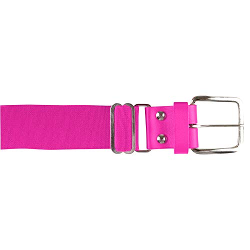 CHAMPRO Brute Baseball Belt with Leather Tab, Optic Pink, Youth