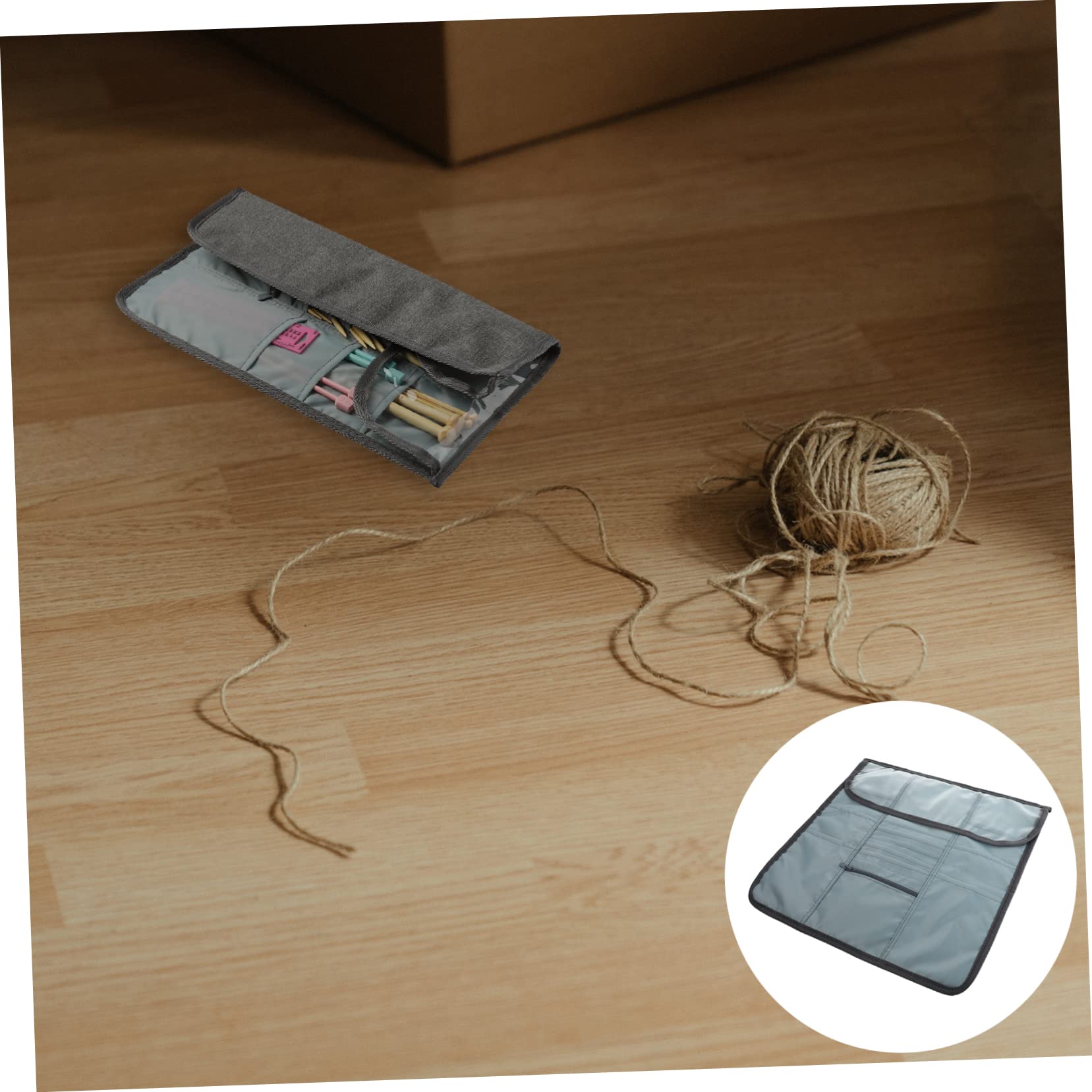 Healifty Hanging Storage Bags 1Pc Knitting Needles Organizer Crochet Needles Bag Crochet Hooks Case Pouch Roll Bag Holder Organizer (White Gray) Embroidery Accessories