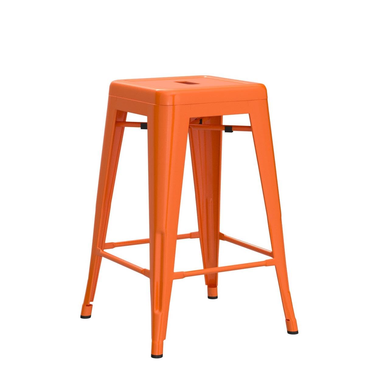 FDW Metal Bar Stools Set of 4 Counter Height Bar Stools 24 Inches Industrial Bar Chairs Patio Stool Stackable Backless Stool Indoor Outdoor Metal Kitchen Stools Bar Chairs (Bronze, 24")