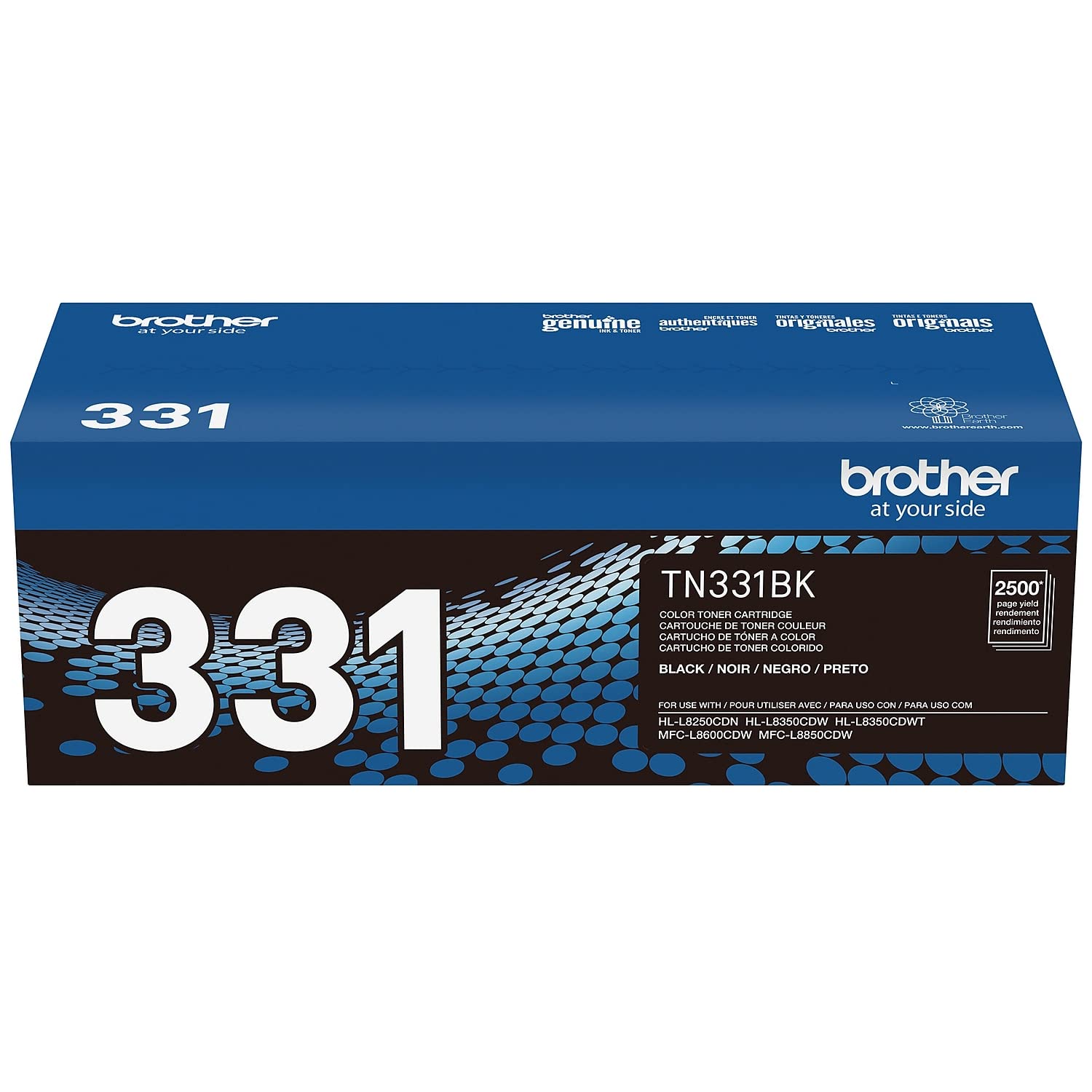 Brother Genuine Standard Yield Toner Cartridge, TN331BK, Replacement Black Toner, Page Yield Up To 2,500 Pages, Amazon Dash Replenishment Cartridge, TN331