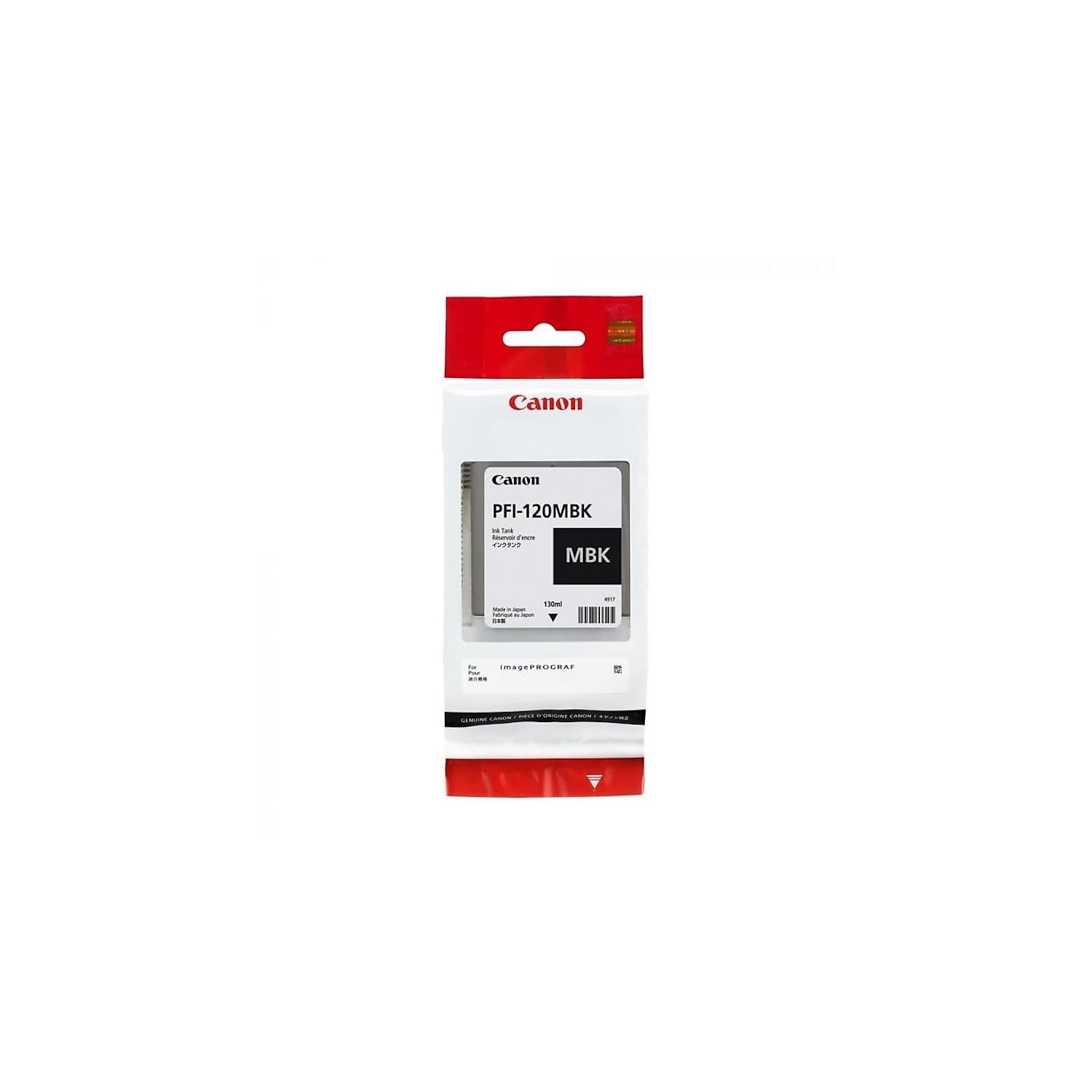 Canon PFI-120MBK Pigment Matte Black Ink Tank 130ml in Retail Packaging