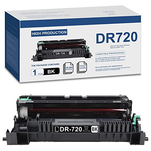 LISK 1 Pack Compatible DR720 DR-720 Black Drum Unit Replacement for Brother 5440D 5470DW/DWT 8110DN 8155DN 8710DW 8150DN 8810DW 8950DW/DWT Printer, Sold by LITQUA, LQ DR-720 1PK