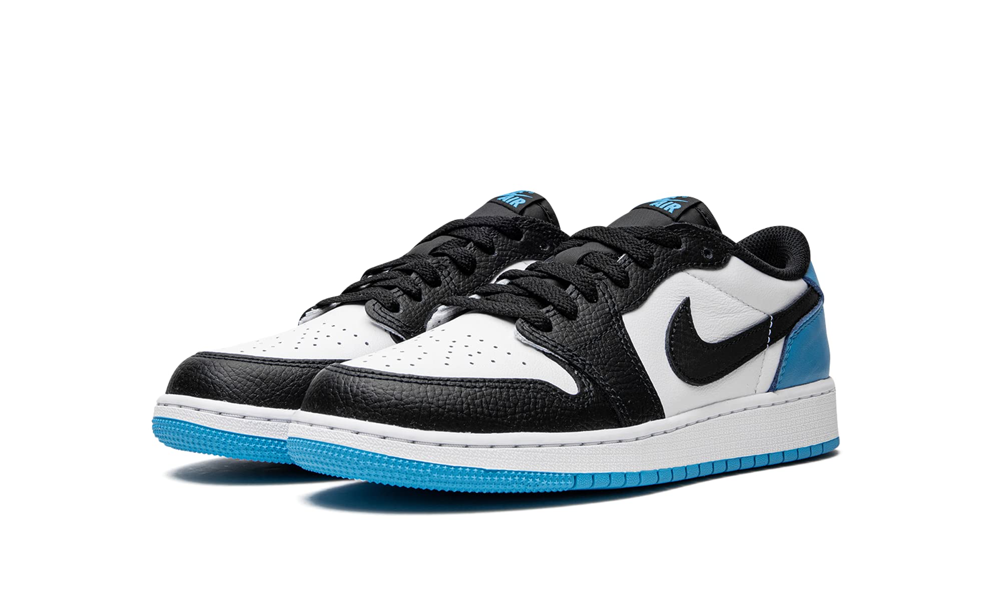 Nike Jordan Youth Air 1 Retro Low OG GS CZ0858 104 UNC - Size 4Y White/Dk Powder Blue-black
