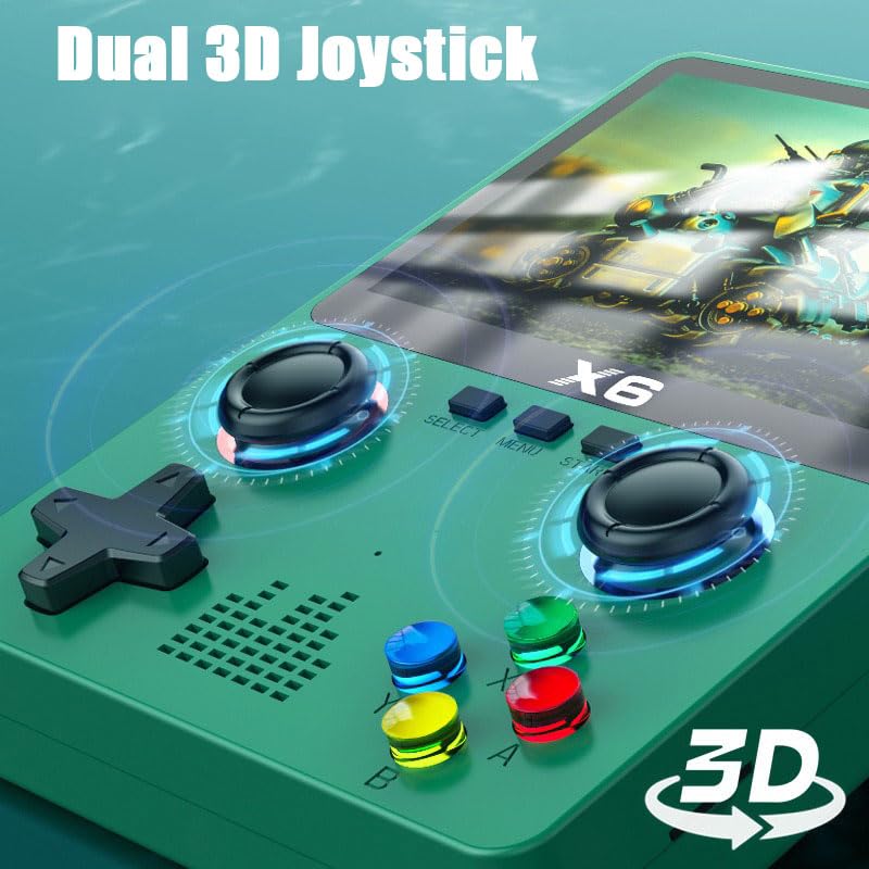 Heavenbird Handheld Game Console, Portable Retro Video Game Console with a 32G TF Card Pre-Loaded 8000+ Games,Dual 3D Joystick,11 Emulators, Rechargeable Battery Support RCA Cable TV Output