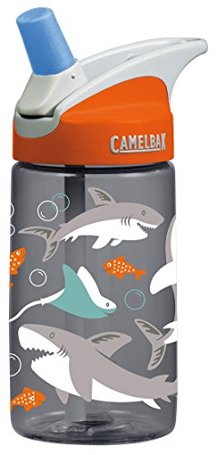 CamelBak Eddy 0.4-Liter Kids Water Bottle, 12 Ounces, Sharks, Bottle Only & eddy Kids Bite Valves, 4-Pack