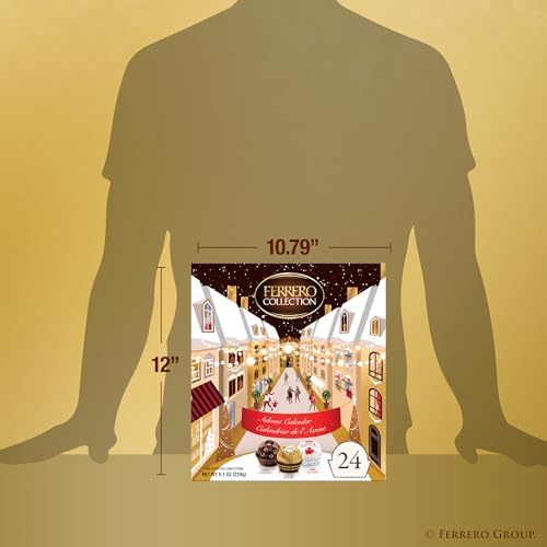Ferrero Rocher Collection 2024 Advent Calendar, 24 Piece Premium Gourmet Assorted Chocolate, Hazelnut Milk Chocolate, Dark Chocolate and Coconut, 9.6 Oz