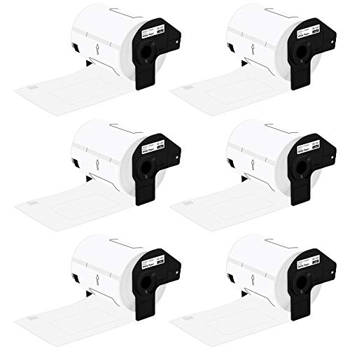 GREENCYCLE 6 Rolls Replacement DK1241 DK-1241 Die-Cut Standard Shipping Labels 4" x 6" (152mm x 101mm) W/Cartridge Compatible for Brother QL-1050 QL-1050N QL-1060N QL-1100 QL-1110NWB, 200 Labels/Roll